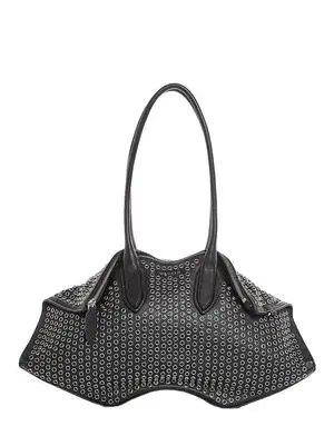 ALEXANDER MCQUEEN Leather Manta Bag With Eyelet Studs