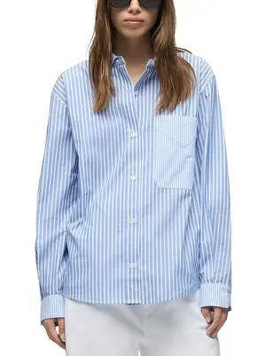 Hudson Jeans Oversized Button-down Shirt - Blue Stripe