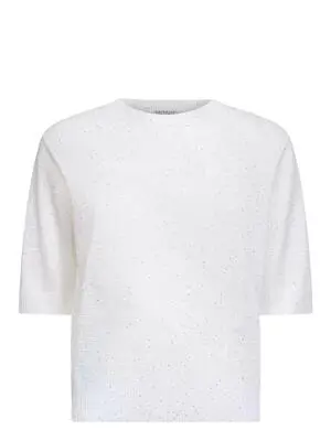 Brunello Cucinelli Sequin-embellished T-shirt - White