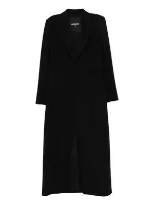 Patrizia Pepe Single-breasted Long Coat - Black
