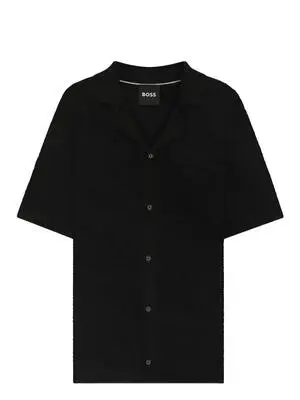 BOSS Textured Short-sleeve Shirt - Black
