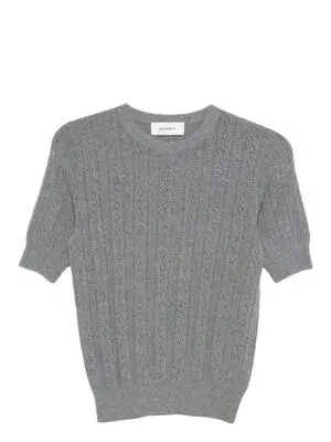 LISA YANG Nika Short-sleeve Sweater - Grey
