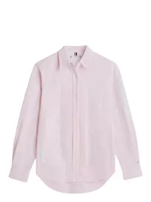 Tommy Hilfiger Striped-pattern Logo-embroidered Shirt - Pink