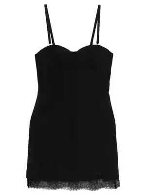 Patrizia Pepe Lace-trimmed Sheath Mini Dress - Black