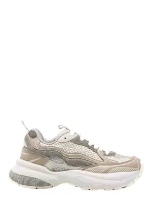 Emporio Armani Leather Sneakers - Neutrals