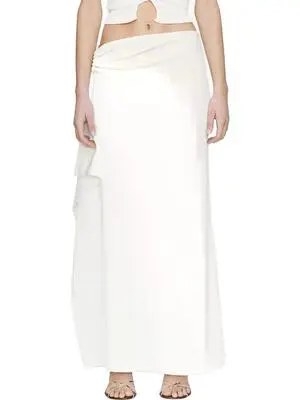 Christopher Esber Crystal Pendant Cascade Asymmetric Skirt - White