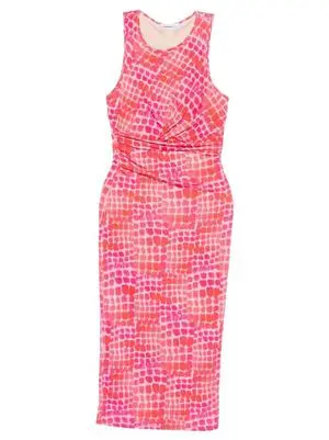 Patrizia Pepe Croco-print Midi Dress - Pink