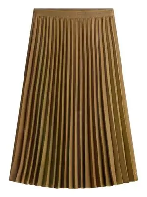 Tommy Hilfiger Pleated Midi Skirt - Brown