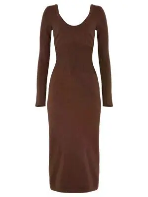 Wolford Scoop-neck Midi Dress - Brown