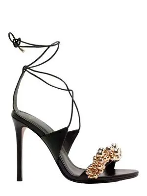 ALEXANDRE BIRMAN 100mm Gia Beaded Sandals - Black