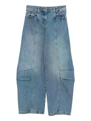 Patrizia Pepe Wide Leg Paneled Jeans - Blue