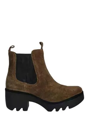 Fly London Platform Heeled Chelsea Boots - Brown