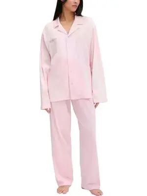 PANGAIA Buttoned Long-sleeved Nightwear Set - Pink