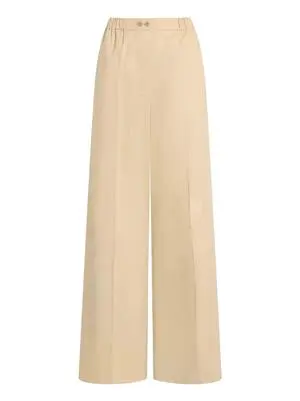 Patou Elasticated-waist Buttoned Palazzo Pants - Neutrals