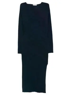 Patrizia Pepe Sculptural Knit Midi Dress - Blue