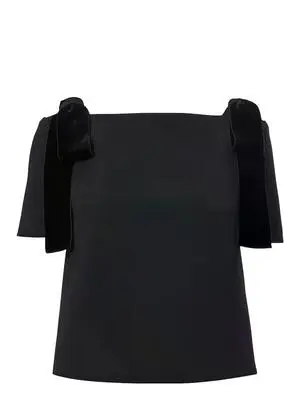 Carolina Herrera Short-sleeve Bow Detail Blouse - Black