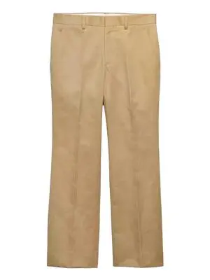 Prada Trumpet Flare Cotton Trousers - Neutrals
