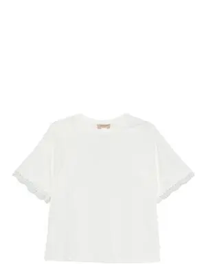 TWINSET Lace Trim T-shirt - White