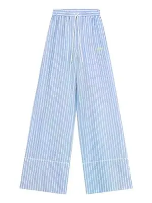 Off-White Striped Long Trousers - Blue