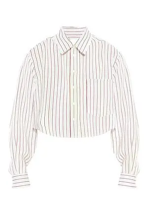 Isabel Marant Fleora Striped Cropped Shirt - White