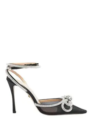 Mach & Mach Double Bow Ankle-strap Heeled Pumps - Black