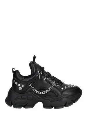 BUFFALO Binary Punk Chain Studded Sneakers - Black