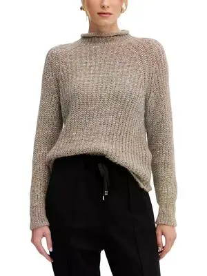 Luisa Spagnoli Ribbed-cuff Sparkle Sweater - Neutrals