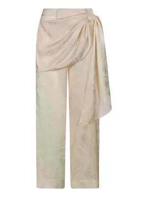 Johanna Ortiz Calma Jacquard Trousers - Neutrals