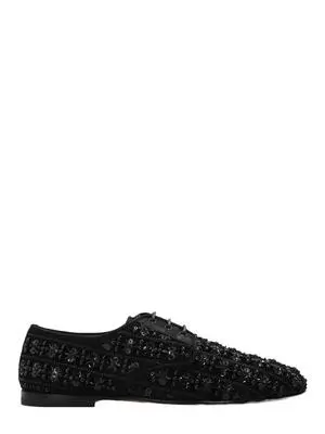 Dolce & Gabbana Embellished Lace-up Derby Shoes - Black