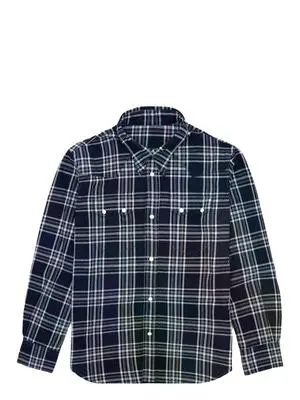 FORTELA Check Flap-pocket Shirt - Blue