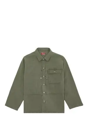FORTELA Patch Pocket Herringbone Shirt - Green