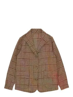 FORTELA Checked Single-breasted Blazer - Brown