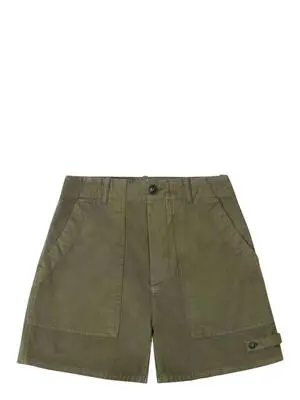 FORTELA Patch-pocket Herringbone Shorts - Green