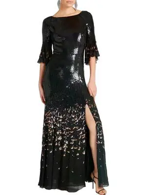 TEMPERLEY LONDON Sequin-embellished Maxi Dress - Black