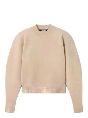 Jacquemus Logo-embroidered Piqué Sweater - Neutrals