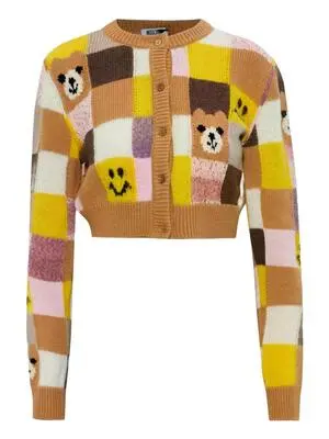 Moschino Patchwork-pattern Cardigan - Brown