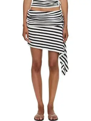 Christopher Esber Striped Draped Mini Skirt - White