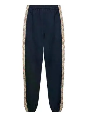 Burberry Check-trim Track Pants - Blue