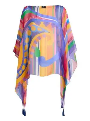Etro Printed Poncho Blouse - Orange