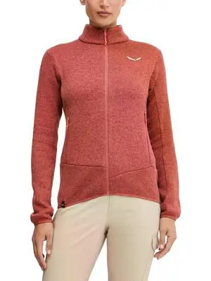 SALEWA Zipped Mock-neck Sweater - Red