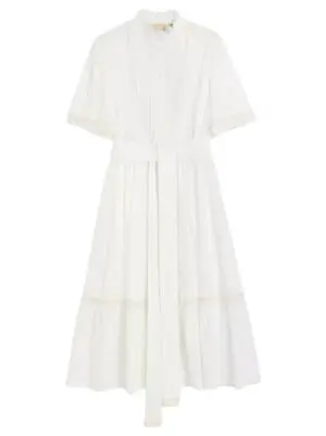 Valentino Garavani High-neck Button-up Midi Dress - White