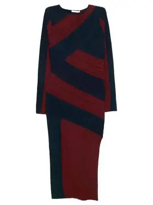 Patrizia Pepe Sculptural Knitted Midi Dress - Red