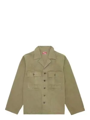 FORTELA Richard Button Front-pocket Overshirt - Green