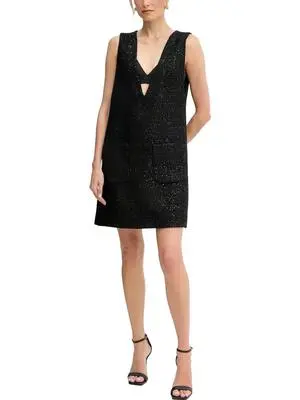 Luisa Spagnoli V-neck Mini Dress - Black
