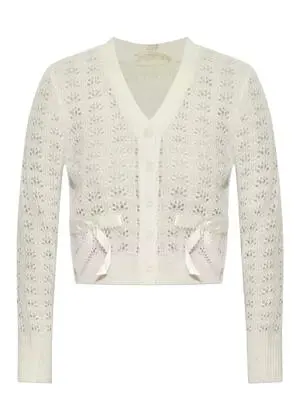 LOVESHACKFANCY Lilly Bow-Appliqué Cardigan