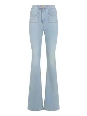 Elisabetta Franchi Pocket Flare Denim - Blue