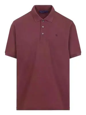 Ralph Lauren Purple Label Button Embroidered Polo Shirt - Red