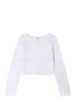 Sandro Floral-embellished Knit Cardigan - White