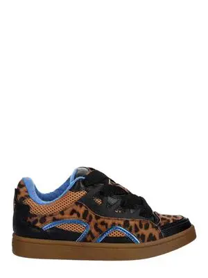 BUFFALO Leopard Print Lace-up Sneakers - Brown
