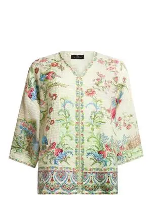 Etro Flora Fauna-motif Jacket - Neutrals